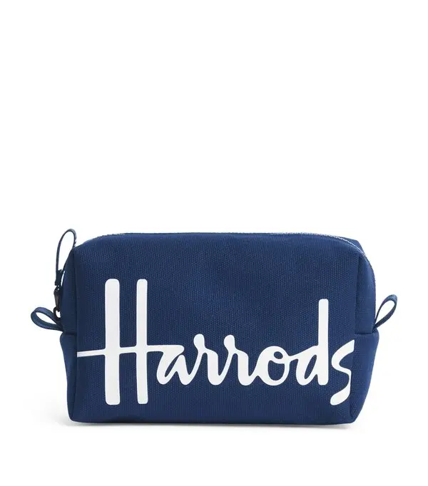 Harrods Logo Cosmetics Bag - Navy