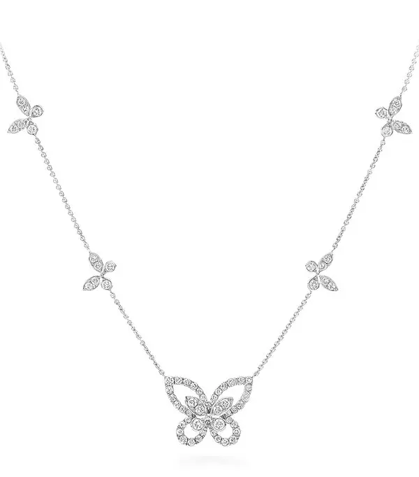 Graff Gold And Diamond Multi Butterfly Necklace - White
