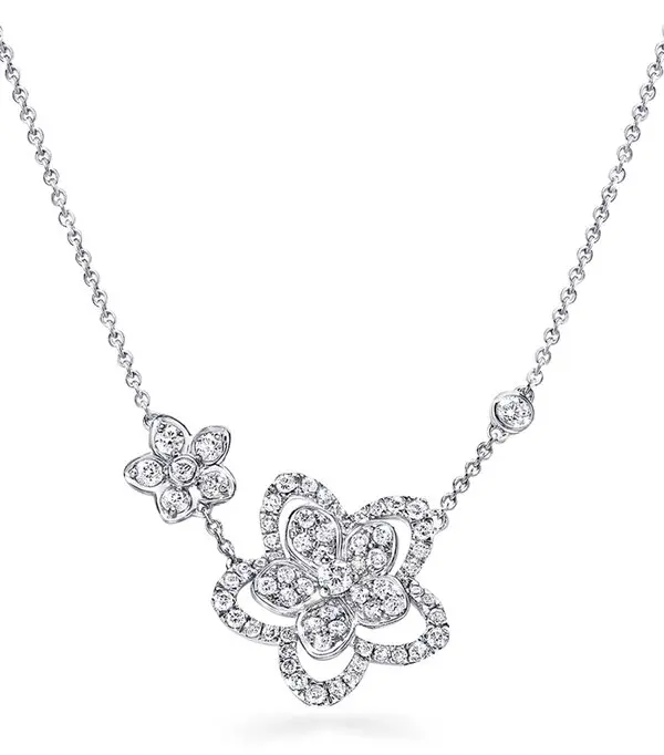 Graff Gold And Diamond Wild Flower Necklace - White