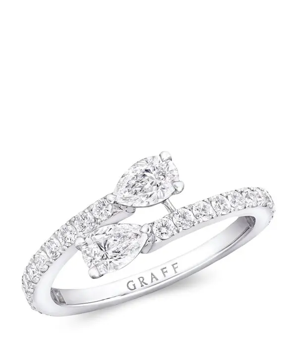 Graff Gold And Diamond Duet Ring - White