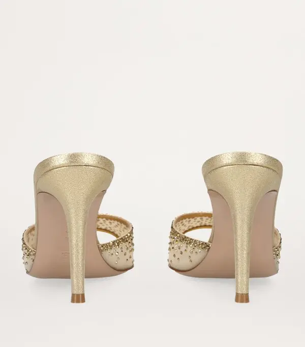 GIANVITO ROSSI Rania 85 Embellished Mules - Gold