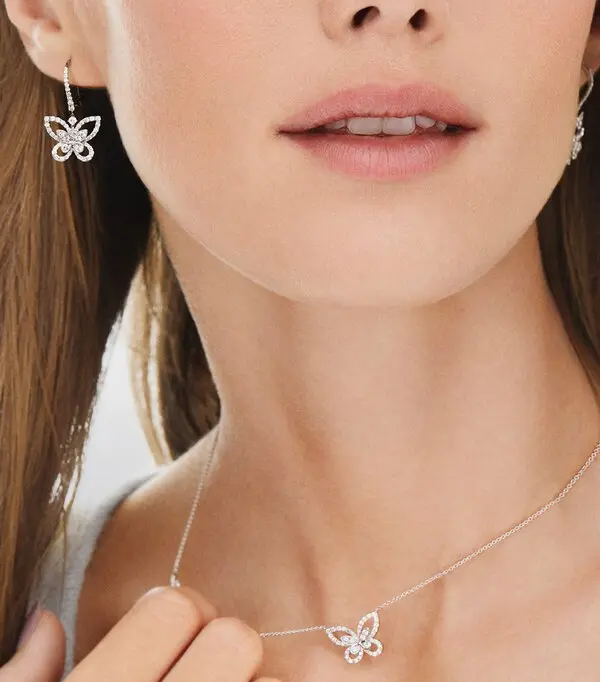 Graff Gold And Diamond Butterfly Drop Earrings