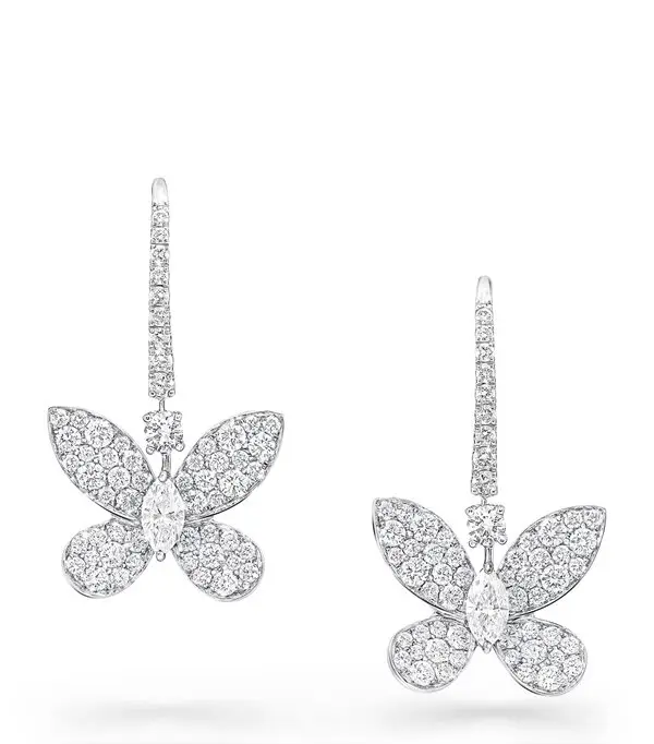 Graff Butterfly Drop Earrings - White