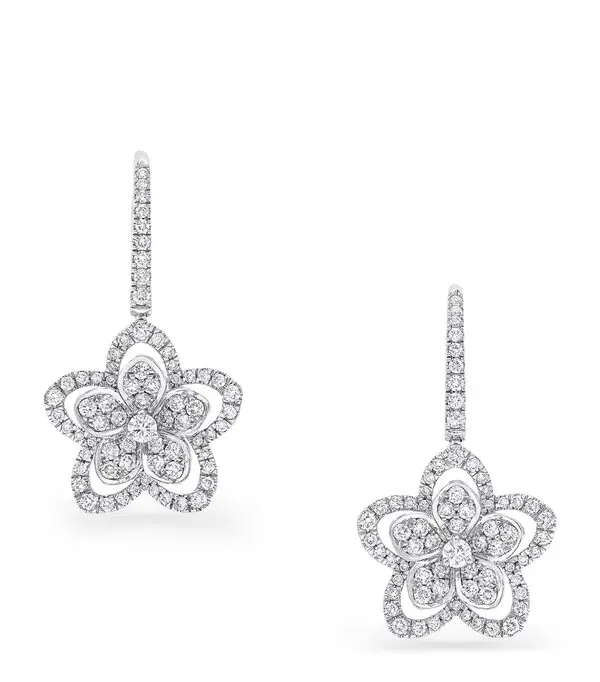 Graff Wild Flower Diamond Earrings - White
