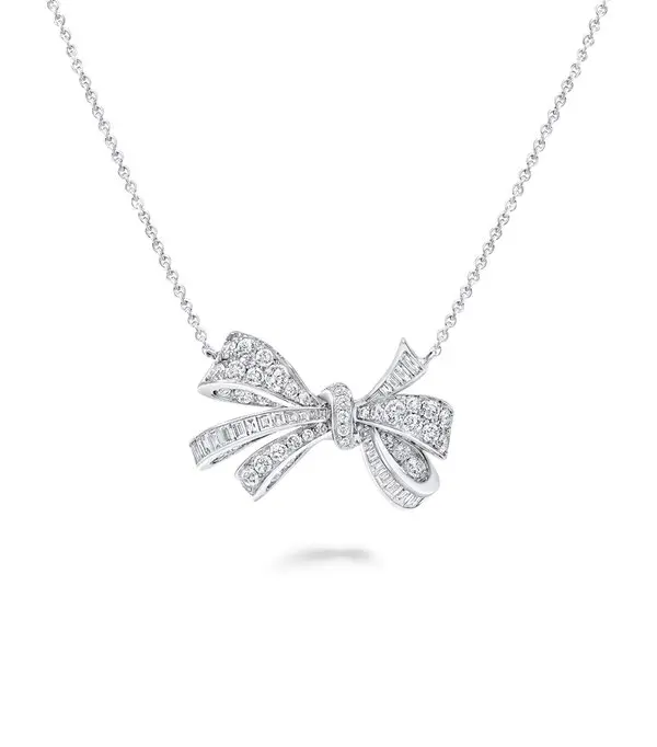 Graff Gold And Diamond Tilda's Bow Necklace - White
