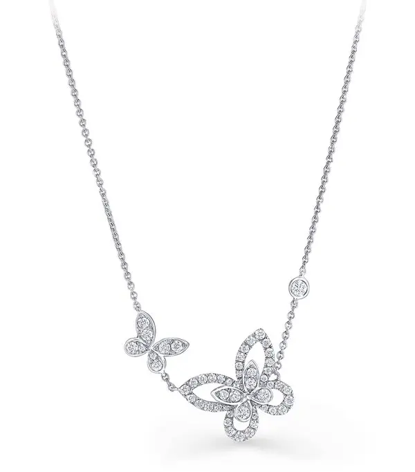Graff Gold And Diamond Butterfly Necklace - White