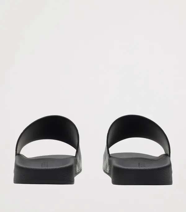 Burberry Check Print Slides - Black
