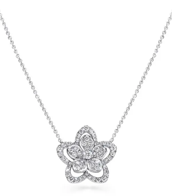 Graff Gold And Diamond Wild Flower Necklace - White