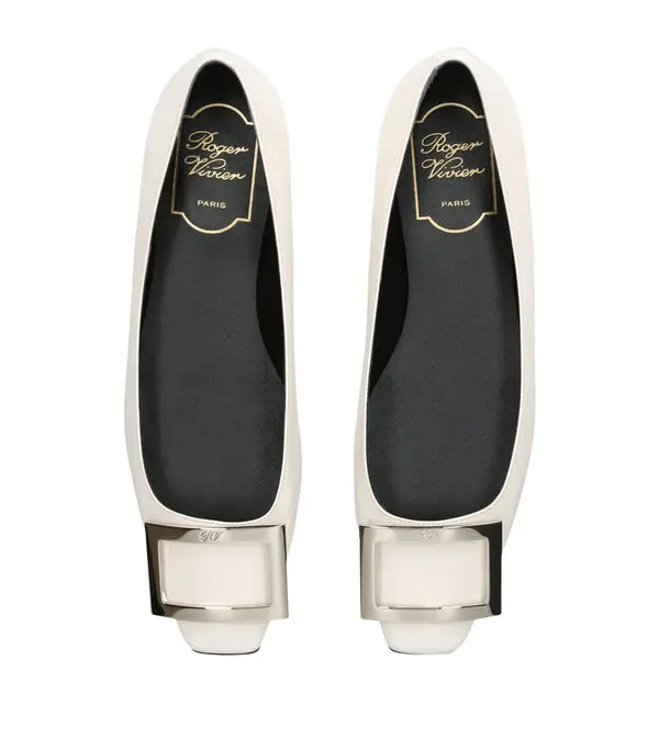 ROGER VIVIER Trompette Ballet Flats - Ivory