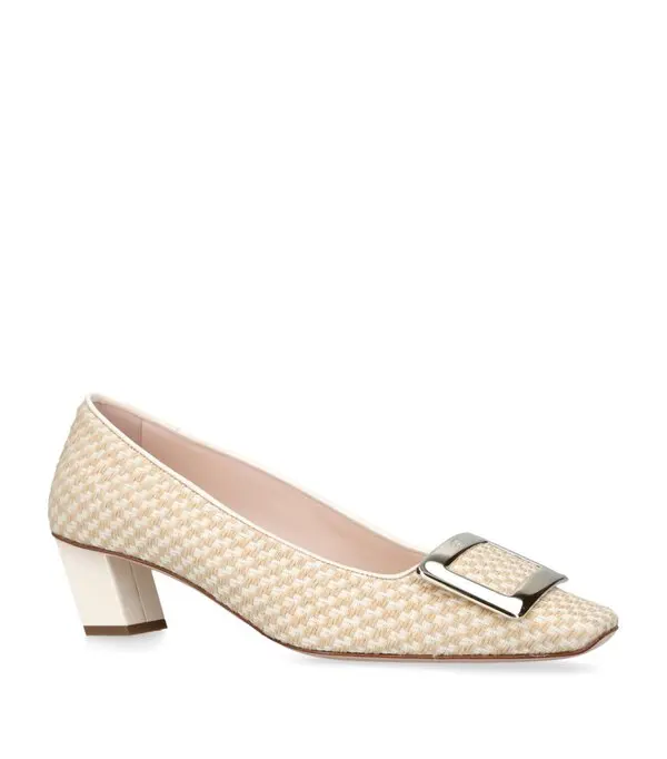 ROGER VIVIER Belle Vivier Patent Leather Pumps - Beige