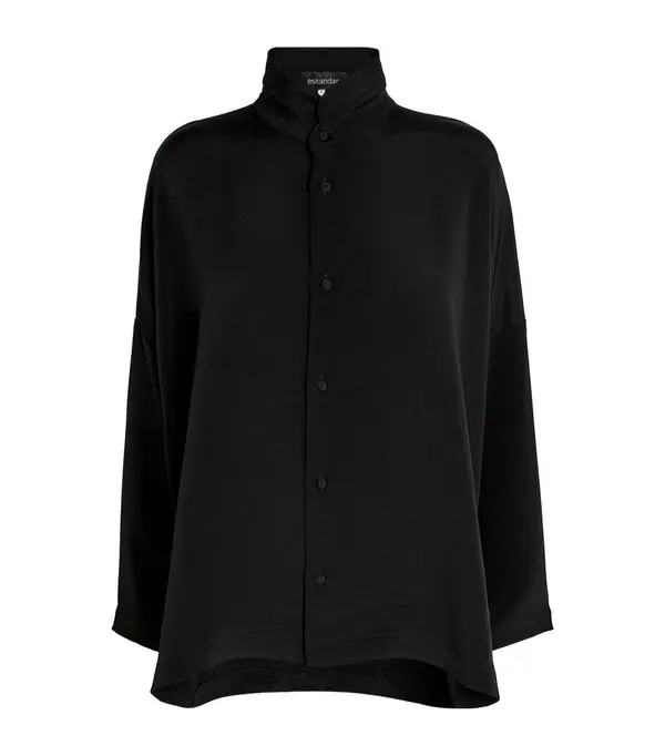 Eskandar Silk Stand-collar Shirt