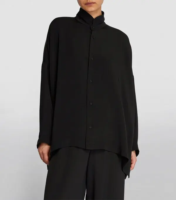 Eskandar Silk Stand-collar Shirt