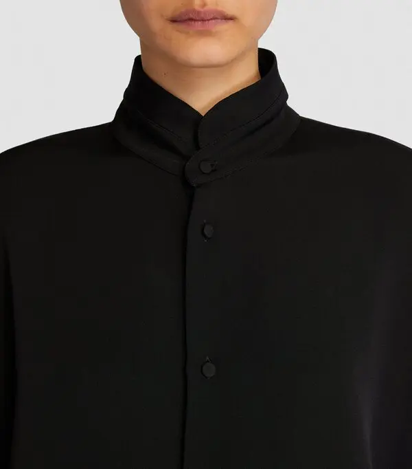 Eskandar Silk Stand-collar Shirt