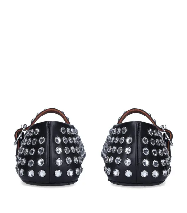 Alaïa Crystal-embellished Ballerina Flats - Black
