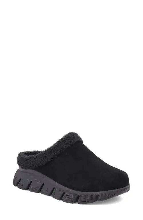 Mia Genuine Shearling Slipper - Black