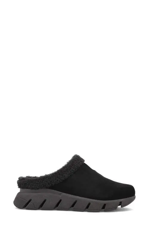 Mia Genuine Shearling Slipper - Black
