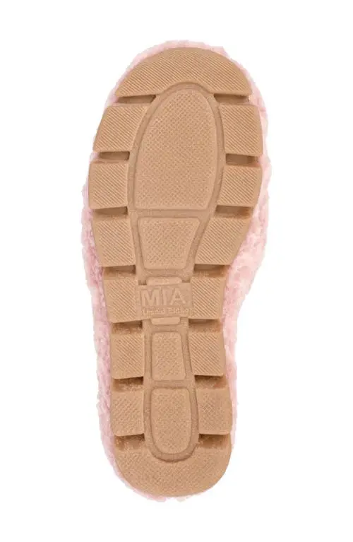 Mia Faux Shearling Slipper - Blush