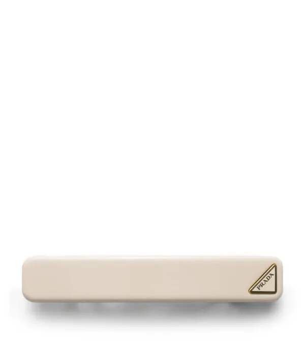 Prada Plexiglass Logo Barrette - Neutral