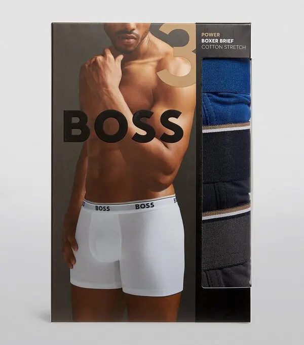 BOSS Stretch-cotton Logo Trunks - Blue
