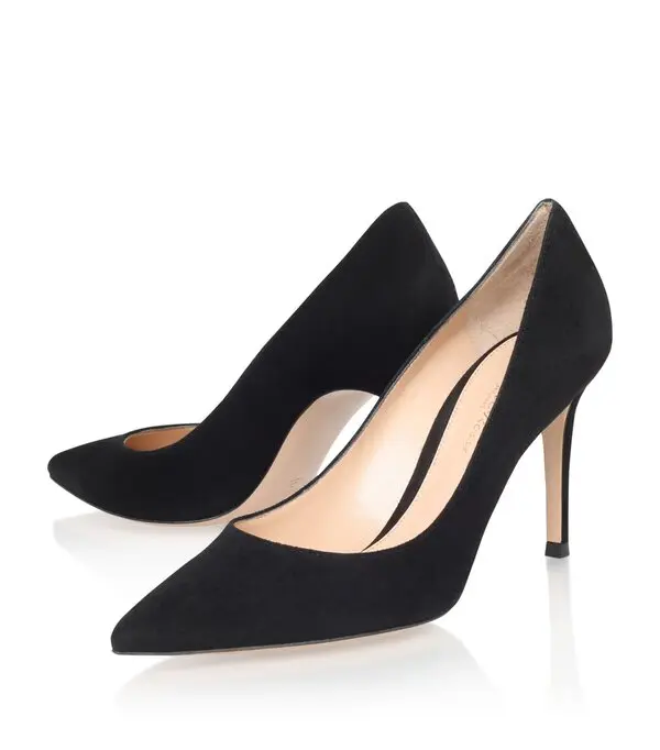 GIANVITO ROSSI 85 Suede Pumps - Black