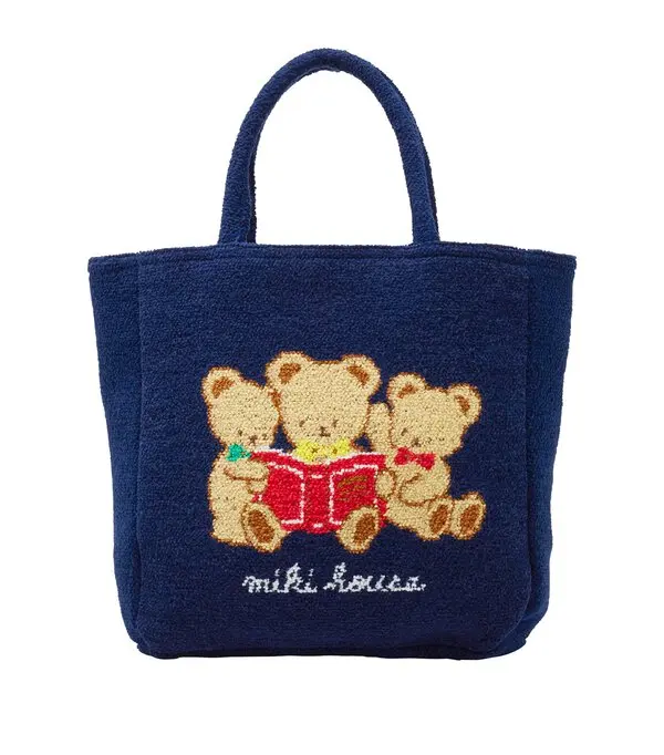 MIKI HOUSE Cotton Tote Bag - Navy