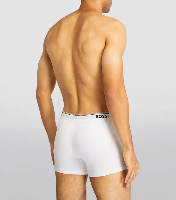 BOSS Stretch-cotton Logo Trunks - White