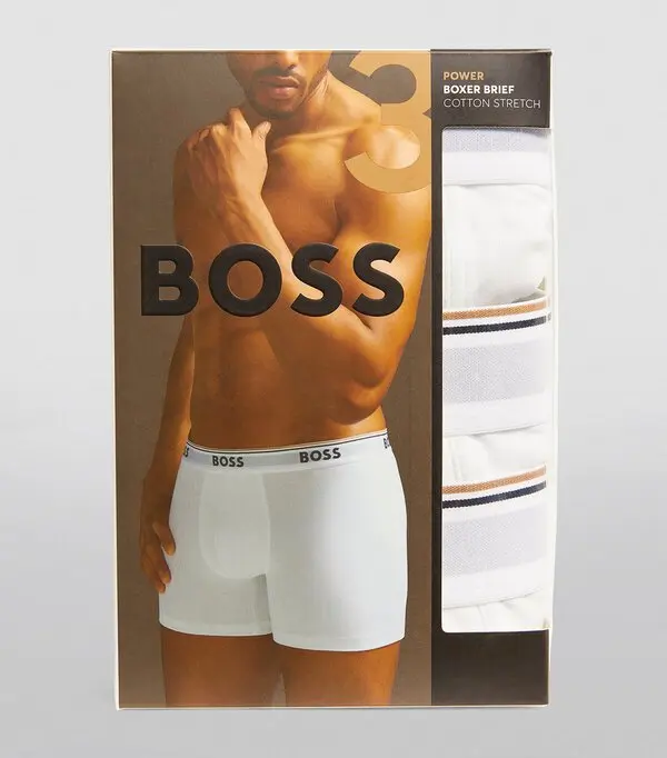 BOSS Stretch-cotton Logo Trunks - White