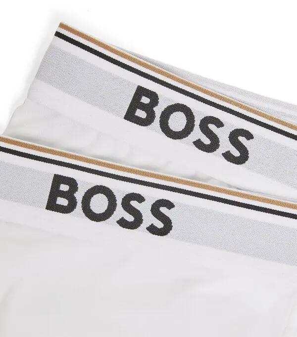 BOSS Stretch-cotton Logo Trunks - White