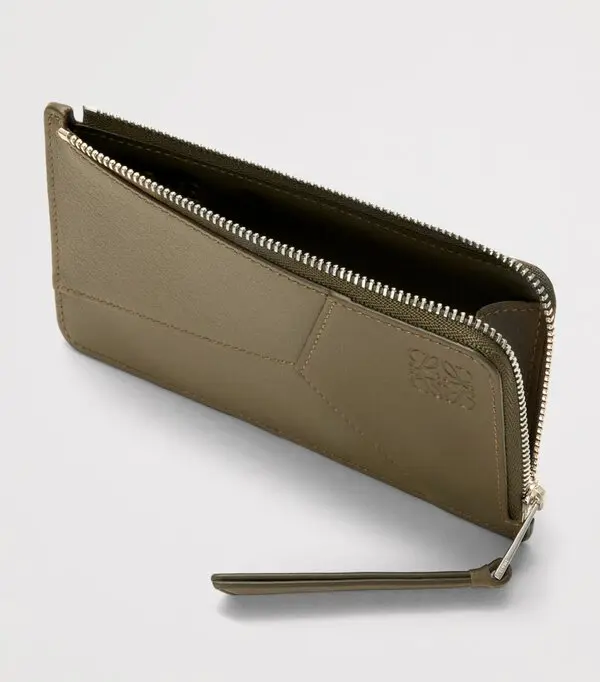 Loewe Leather Puzzle Edge Coin Card Holder - Green