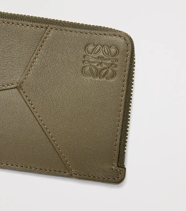 Loewe Leather Puzzle Edge Coin Card Holder - Green