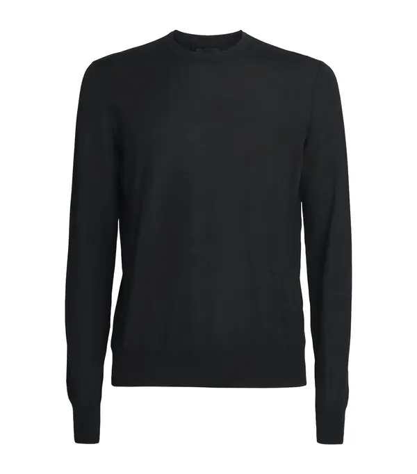 Giorgio Armani Virgin Wool Crew-neck Sweater - Black