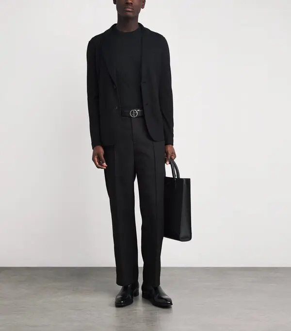 Giorgio Armani Virgin Wool Crew-neck Sweater - Black