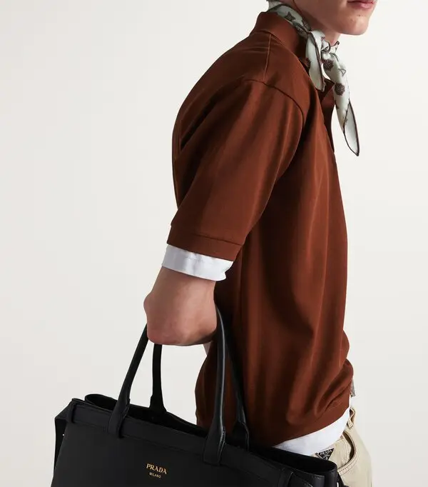 Prada Cotton Layered Polo Shirt - Brown