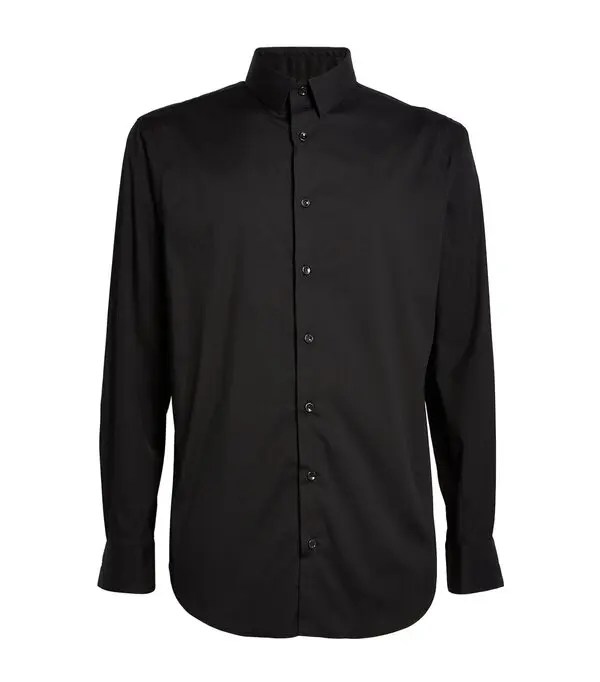 Giorgio Armani Cotton-blend Shirt - Black