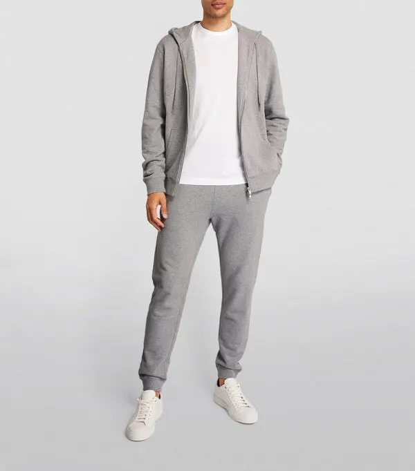 Sunspel Loopback Zip-up Hoodie - Grey