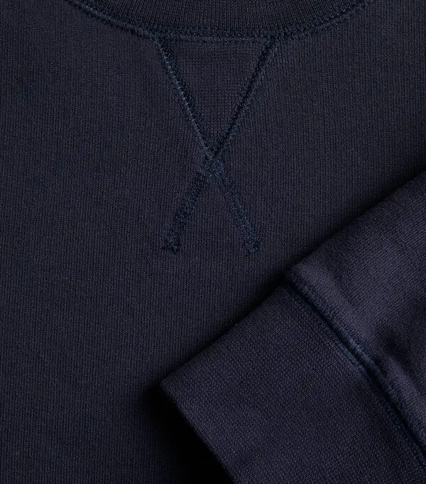 Sunspel Loopback Cotton Sweatshirt - Navy