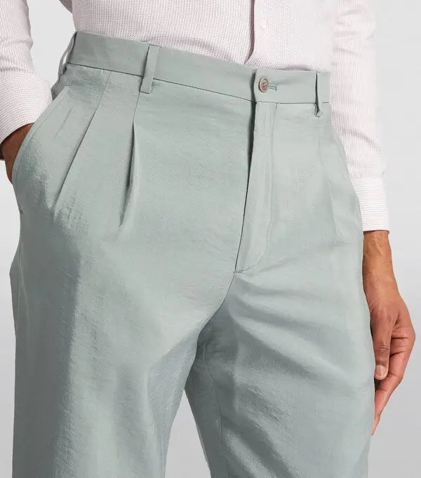 Giorgio Armani Silk-blend Tailored Trousers