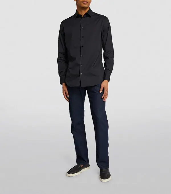Giorgio Armani Linen Shirt - Blue