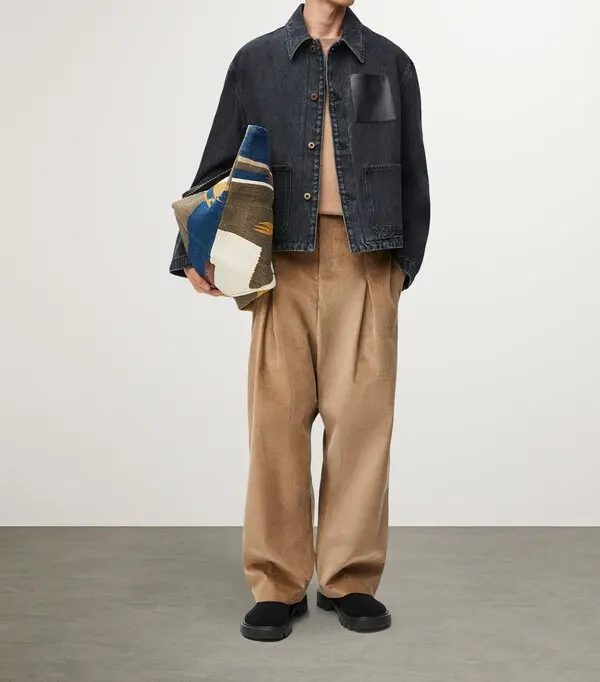 Loewe Leather-trimmed Denim Jacket