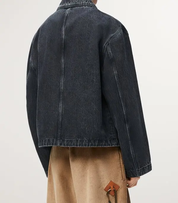 Loewe Leather-trimmed Denim Jacket