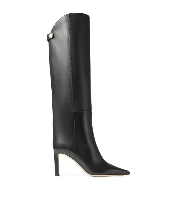JIMMY CHOO Alizze 85 Leather Knee-high Boots - Black