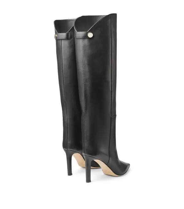 JIMMY CHOO Alizze 85 Leather Knee-high Boots - Black