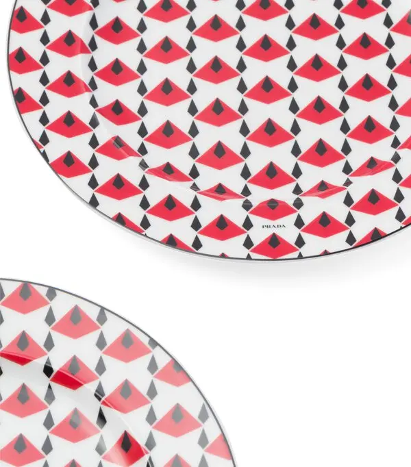 Prada Set Of 2 Porcelain Vienna Dessert Plates
