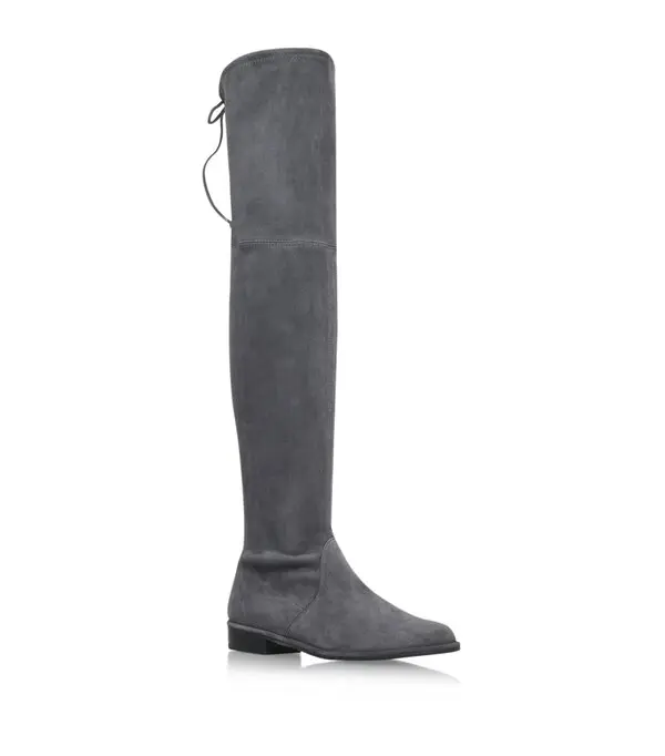 STUART WEITZMAN Suede Thigh High Boots - Grey