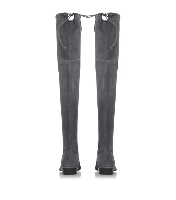 STUART WEITZMAN Suede Thigh High Boots - Grey