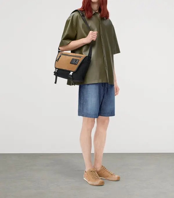 Loewe Leather Short-sleeve Shirt