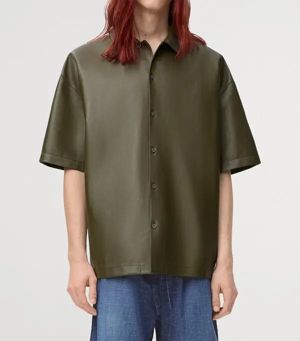 Loewe Leather Short-sleeve Shirt