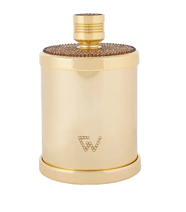 ZODIAC Cylinder Swarovski Crystal -plated Cotton Bud Jar - Gold