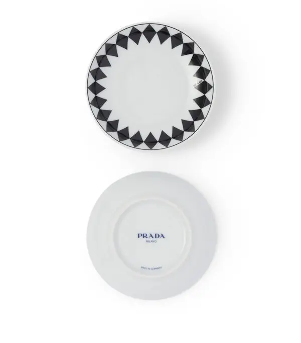 Prada Set Of 2 Porcelain Chequerboard Sauce Bowls