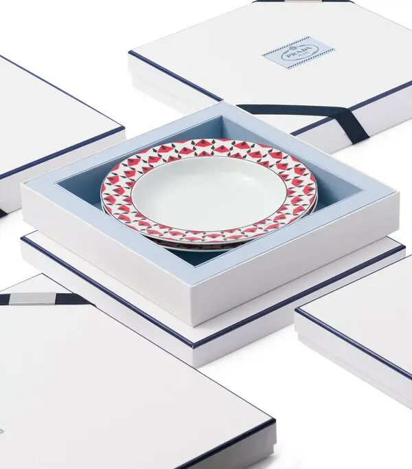 Prada Set Of 2 Porcelain Vienna Soup Plates